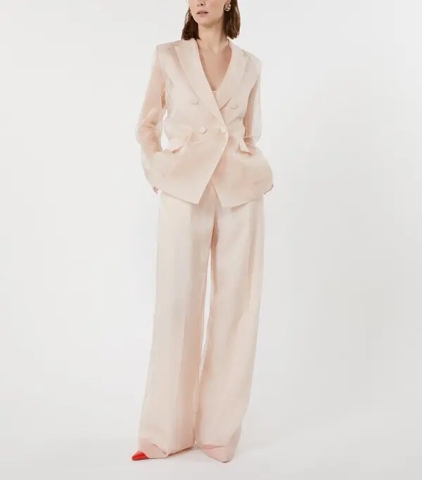 Max Mara Silk Organza Double-breasted Blazer