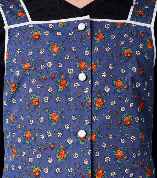 Miu Miu Floral Cotton Poplin Mini Dress - Blue