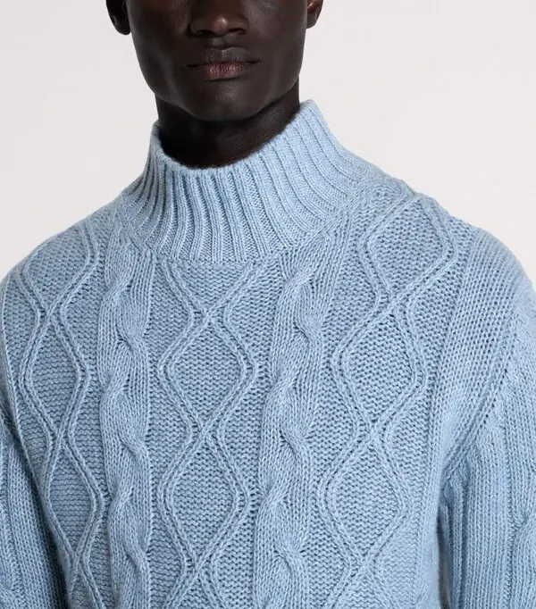 Dunhill Cashmere-blend Aran Cable-knit Sweater