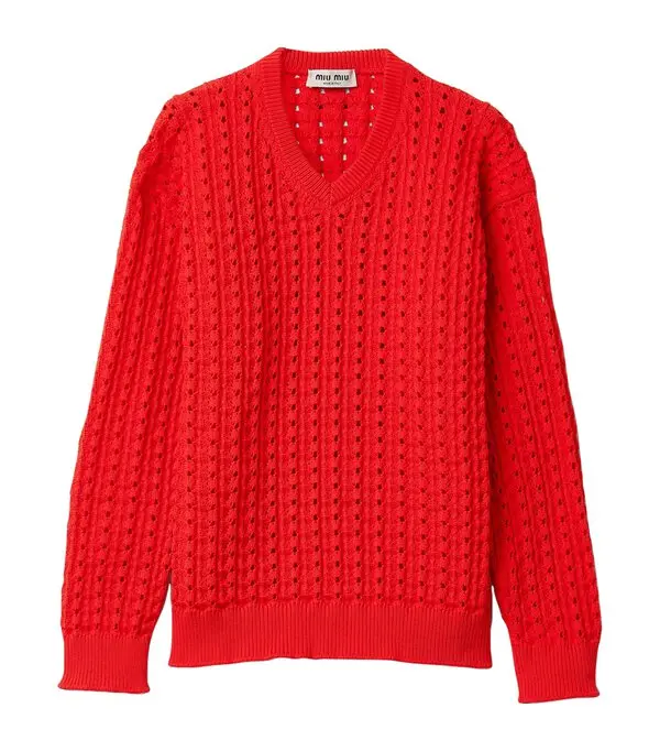 Miu Miu Technical Yarn Lace Stitch Sweater