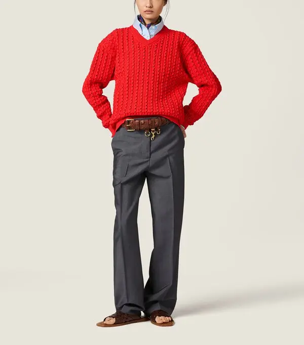 Miu Miu Technical Yarn Lace Stitch Sweater