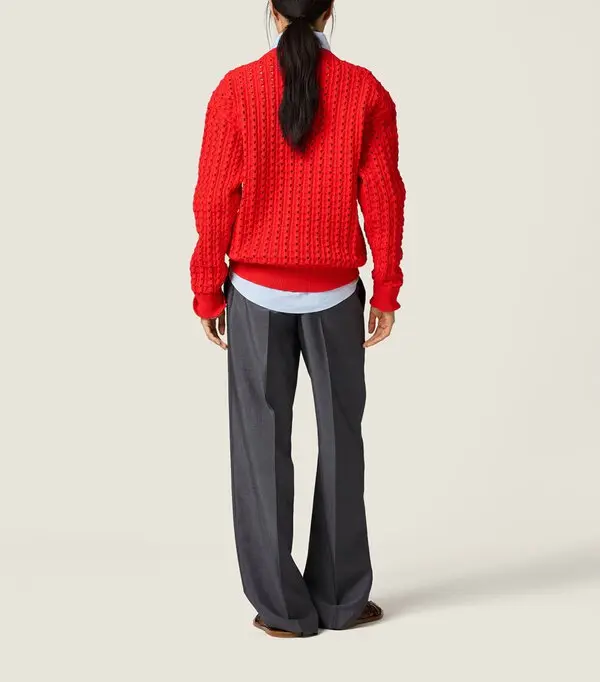 Miu Miu Technical Yarn Lace Stitch Sweater