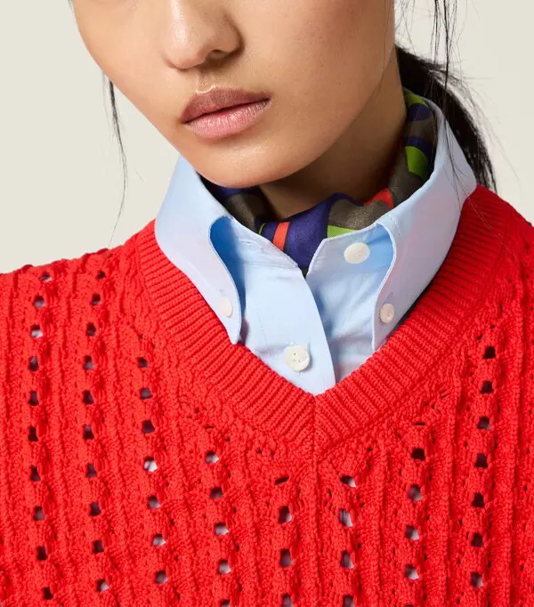 Miu Miu Technical Yarn Lace Stitch Sweater