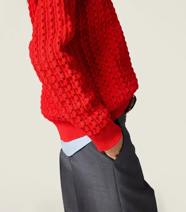 Miu Miu Technical Yarn Lace Stitch Sweater