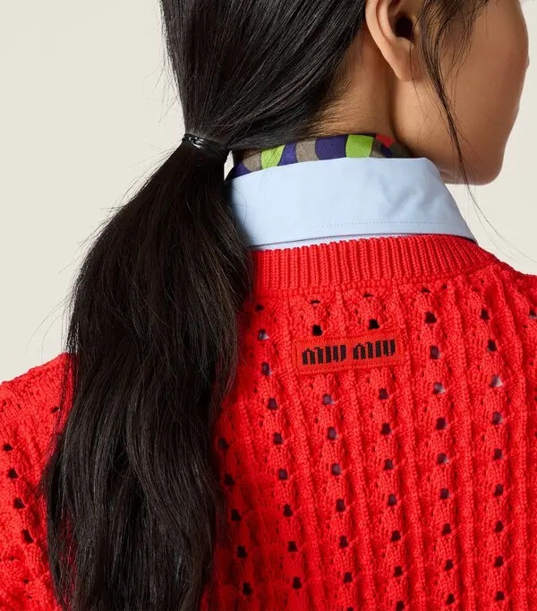 Miu Miu Technical Yarn Lace Stitch Sweater