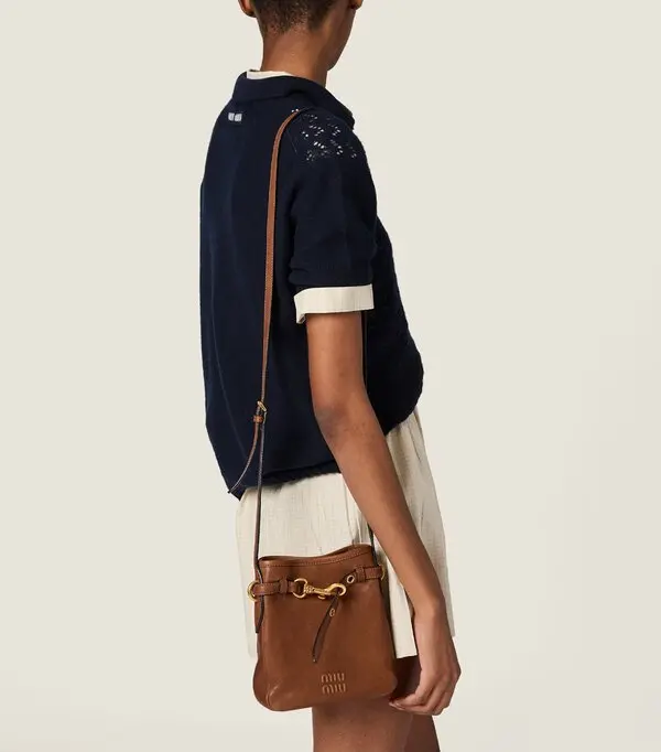 Miu Miu Cashmere Lace Knit Polo Shirt