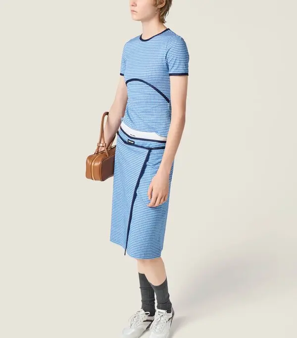 Miu Miu Jersey Jacquard Top - White