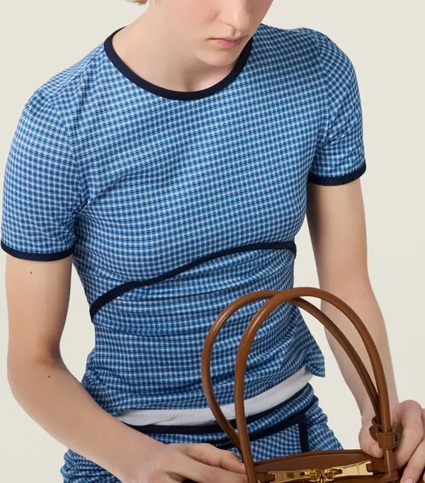 Miu Miu Jersey Jacquard Top - White