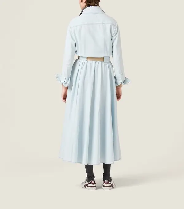 Miu Miu Chambray Belted Midi Shirt Dress