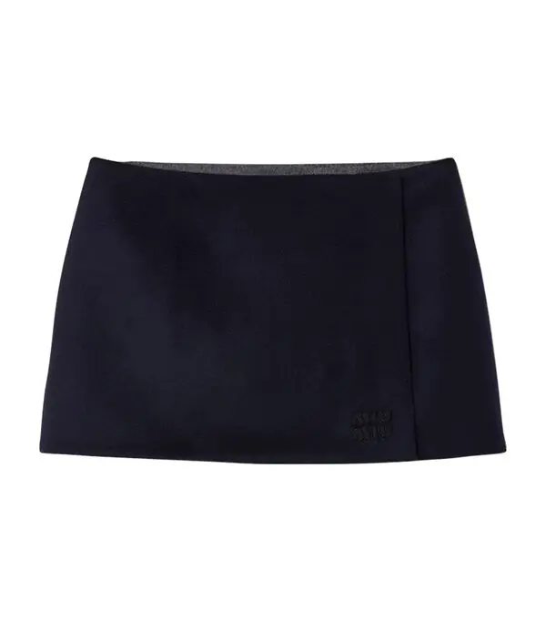Miu Miu Wool-cashmere Reversible Mini Skirt