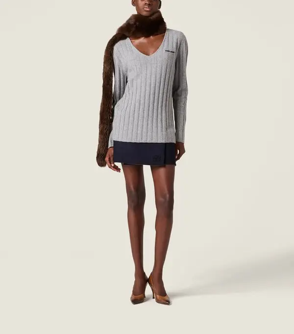 Miu Miu Wool-cashmere Reversible Mini Skirt