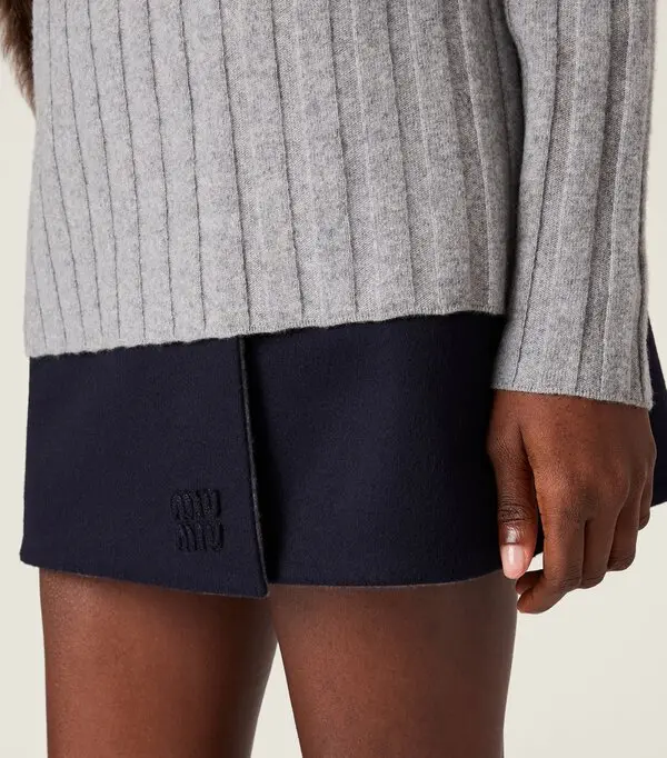 Miu Miu Wool-cashmere Reversible Mini Skirt
