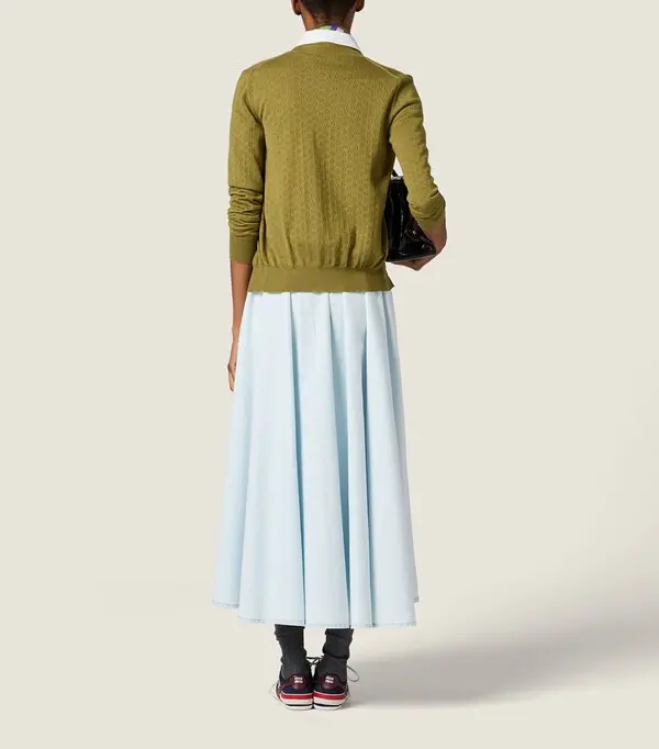 Miu Miu Cashmere-silk Pointelle Cardigan