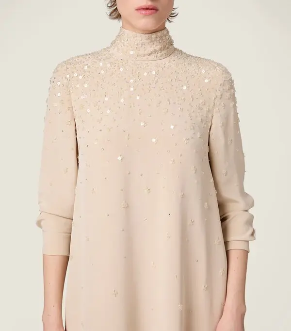 Miu Miu Silk Cady Embroidered Maxi Dress