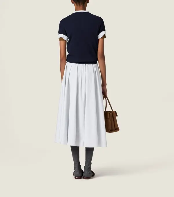 Miu Miu Cashmere Henley Sweater With Logo