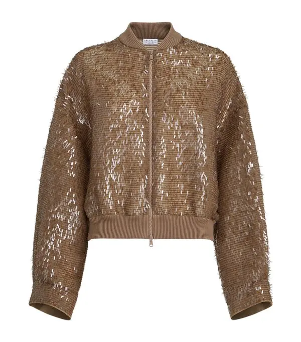 Brunello Cucinelli Embellished Bomber Jacket
