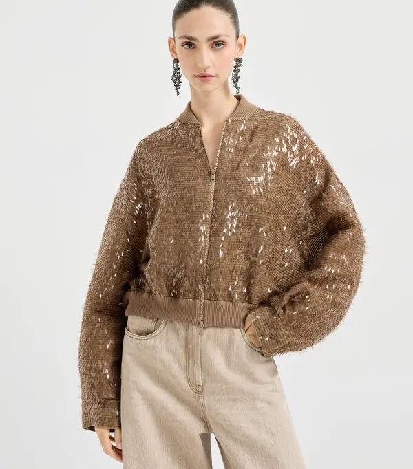 Brunello Cucinelli Embellished Bomber Jacket