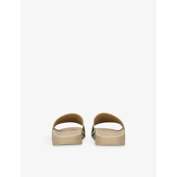 Burberry Furley Checked Rubber Slides - Tan
