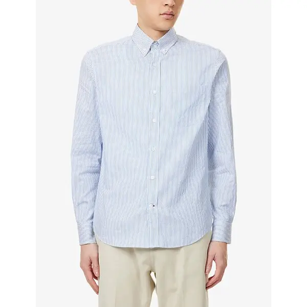 Dunhill Stripe Long-sleeve Cotton Shirt