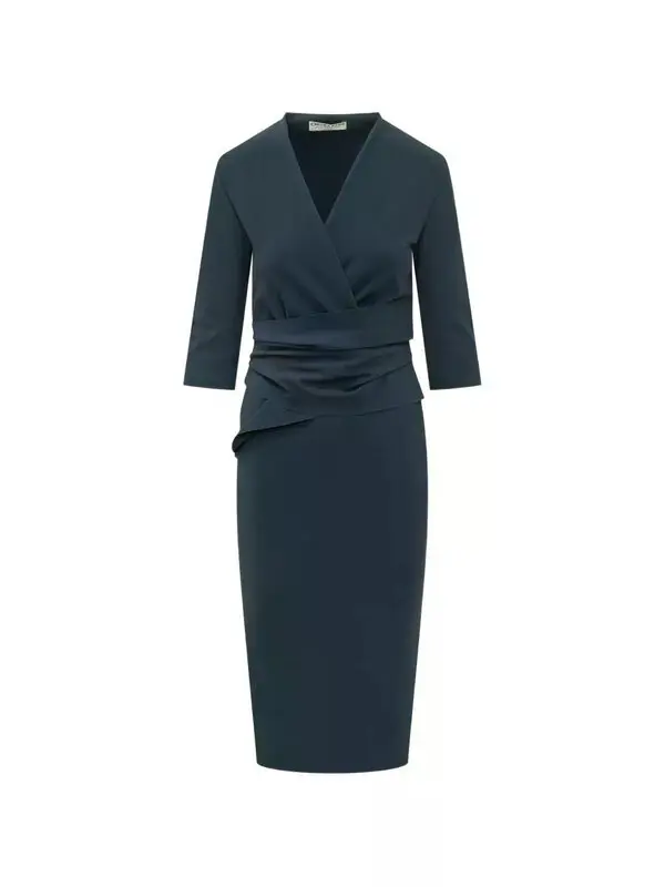 Chiara Boni La Petite Robe V-neck Draped Dress - Blue