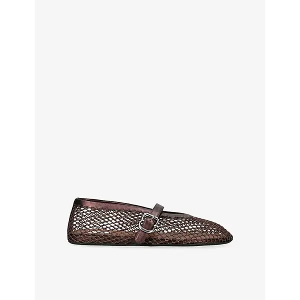 Alaïa Ballerina Mesh And Suede Ballet Flats - Bronze