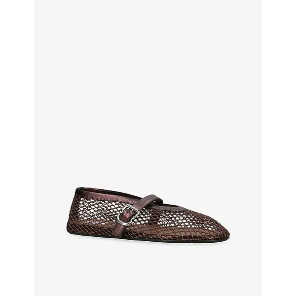 Alaïa Ballerina Mesh And Suede Ballet Flats - Bronze