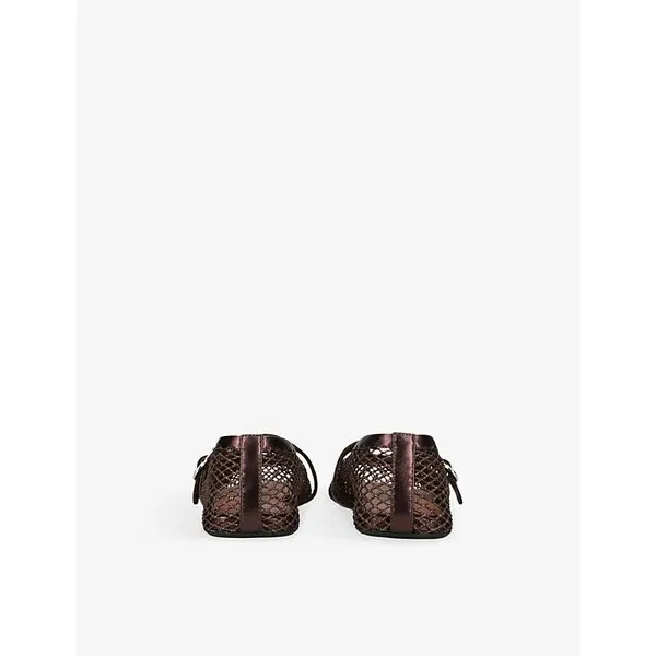 Alaïa Ballerina Mesh And Suede Ballet Flats - Bronze