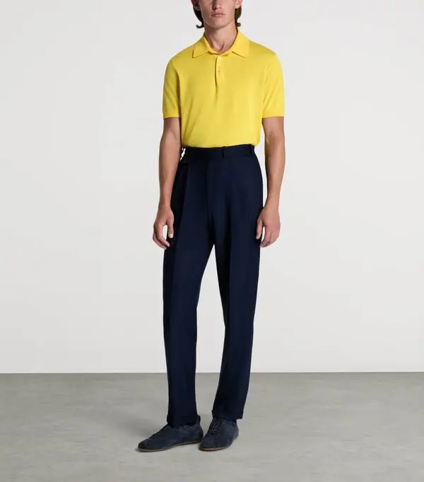 Dunhill Cotton-mulberry Silk Polo Shirt - Yellow