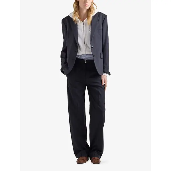 Prada Wide-leg Wool Trousers