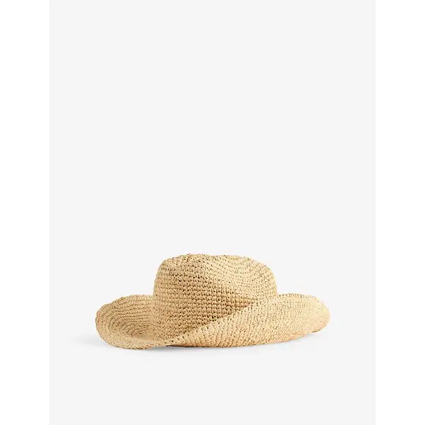 BOUTIQUE BONITA Raffia Cowboy Hat - Neutral