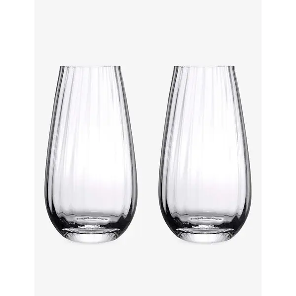 NUDE Round Up Set Of Two Long Drink Glasses - Clear
