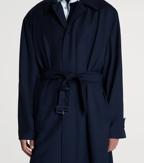 Dunhill Wool Pea Coat - Navy