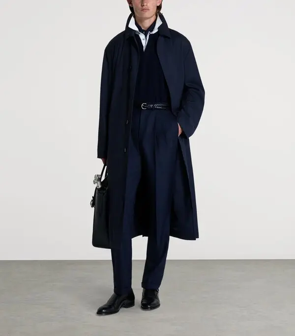 Dunhill Wool Pea Coat - Navy