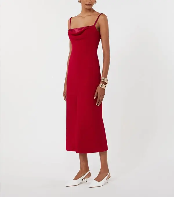 Max Mara Crepe Midi Dress - Red