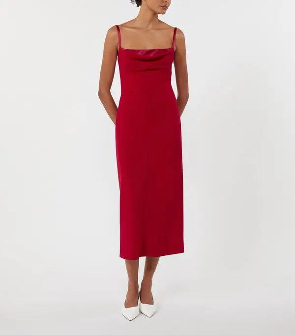 Max Mara Crepe Midi Dress - Red