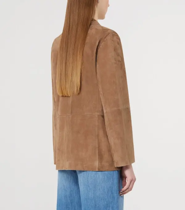 Max Mara Suede Single-breasted Blazer - Beige