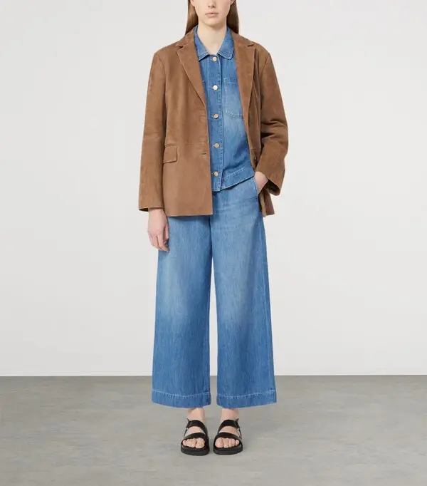 Max Mara Suede Single-breasted Blazer - Beige