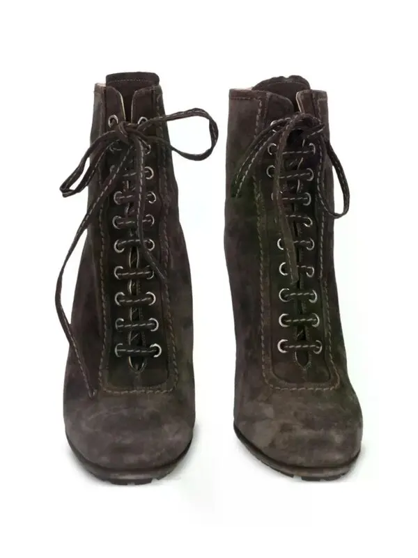 Miu Miu Lace-up Zip Boots