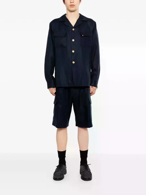 Tagliatore Chest Flap Pockets Jacket - Blue