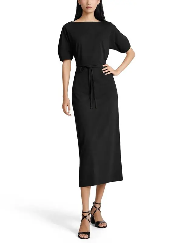 LEMAIRE Cotton And Linen Midi Dress - Black