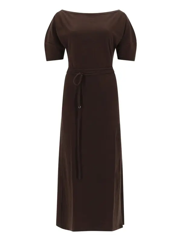 LEMAIRE Cotton And Linen Midi Dress - Brown