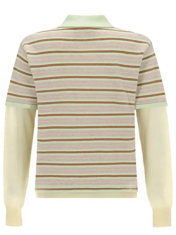 Guest In Residence Layered Stripe Rugby Polo Shirt - Green