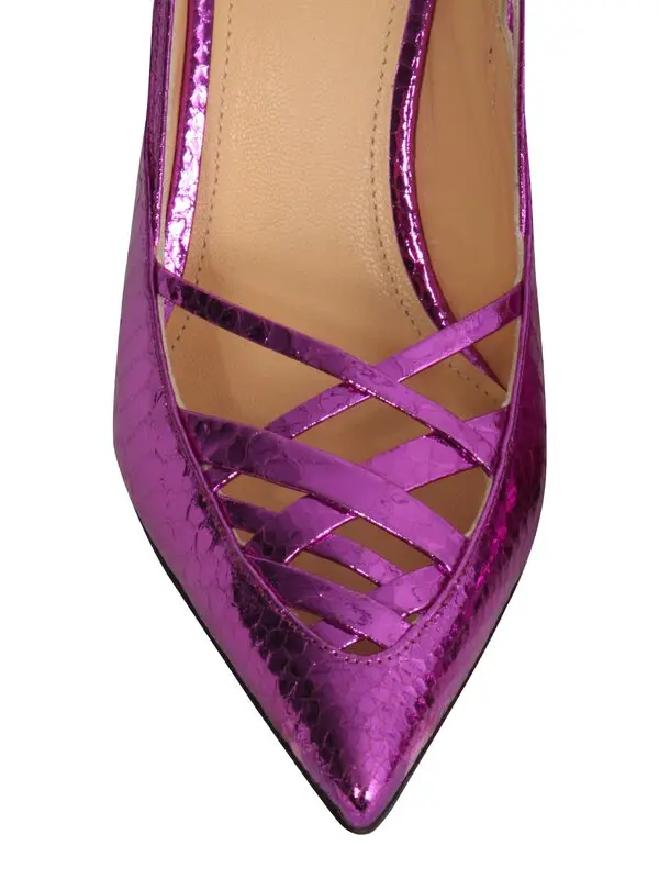 GIANNICO Leather Slingback Pumps - Fuchsia