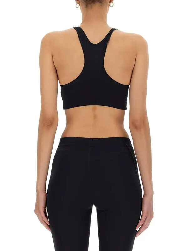 JIL SANDER Logo Crop Top - Black