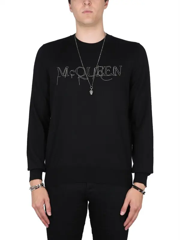 Alexander McQueen Jersey With Logo Embroidery