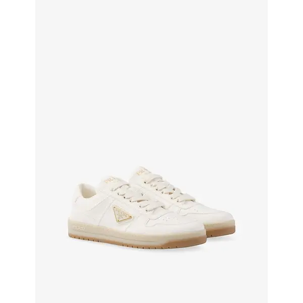 Prada Downtown Nappa Leather Trainers - Neutral