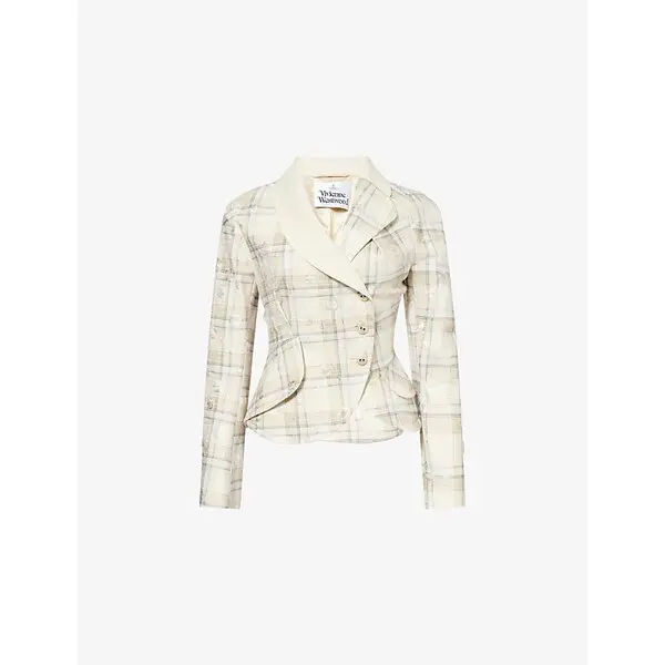 VIVIENNE WESTWOOD Stormy Checked Cotton-blend Jacket - Ecru