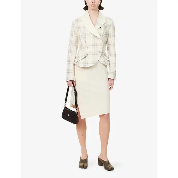 VIVIENNE WESTWOOD Stormy Checked Cotton-blend Jacket - Ecru