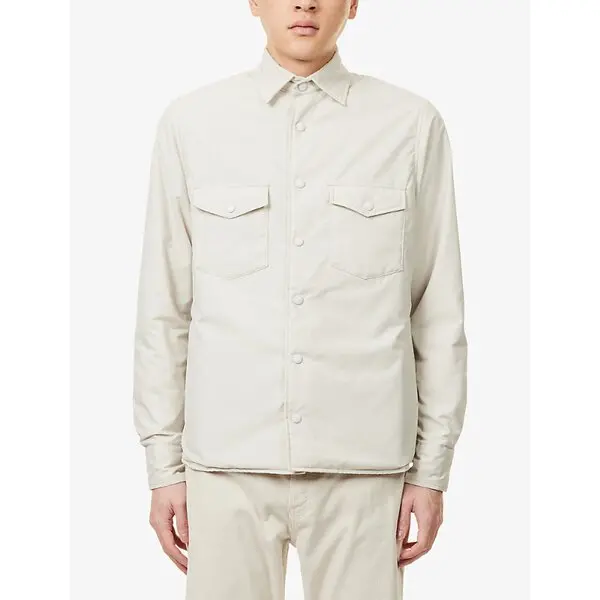 Eleventy Padded Button Wool-blend Down Overshirt