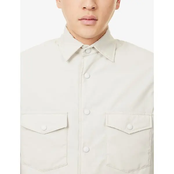 Eleventy Padded Button Wool-blend Down Overshirt
